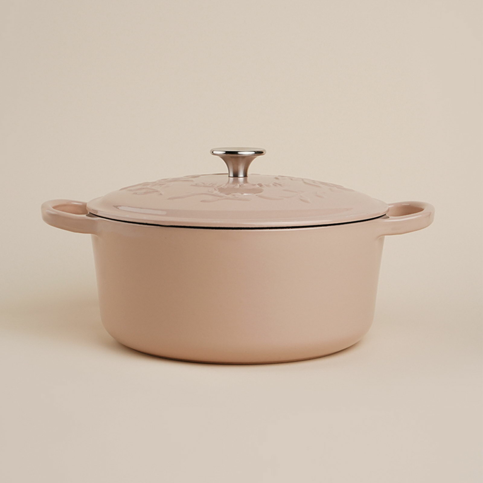 Кастрюля чугунная SL Home, 4.2 л, d=24.5 см, h=11 см, с крышкой, эмалированное покрытие, индукция, бежевая