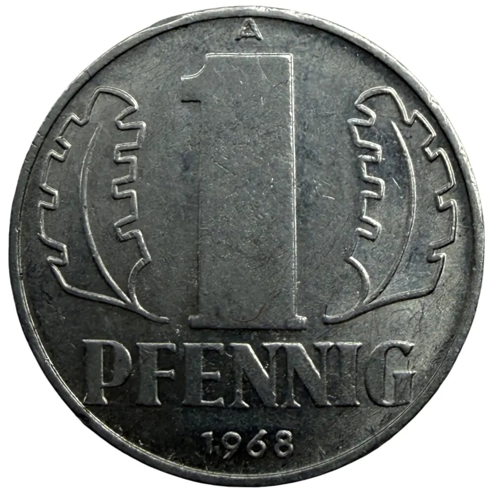 ГДР (Германия) 1 пфенниг 1968 г. (A)