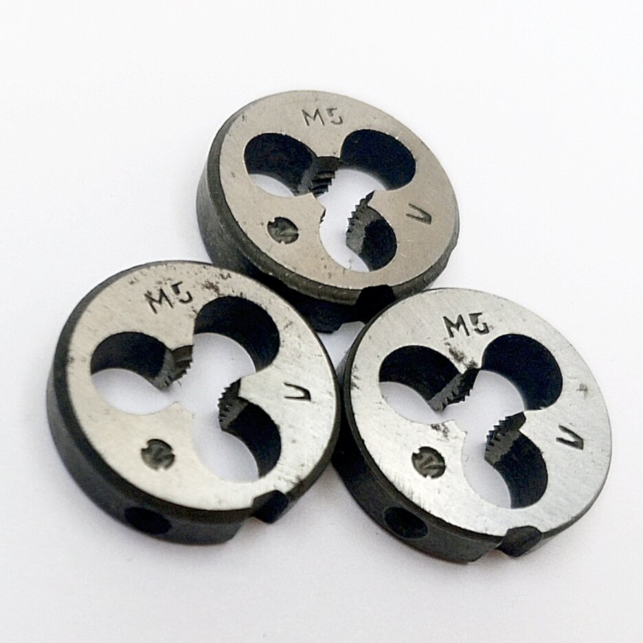 Плашка левая М5,0х0,8 9ХС LH (D20мм, L5мм) ГОСТ 9740-71 (компл-т из 3шт)