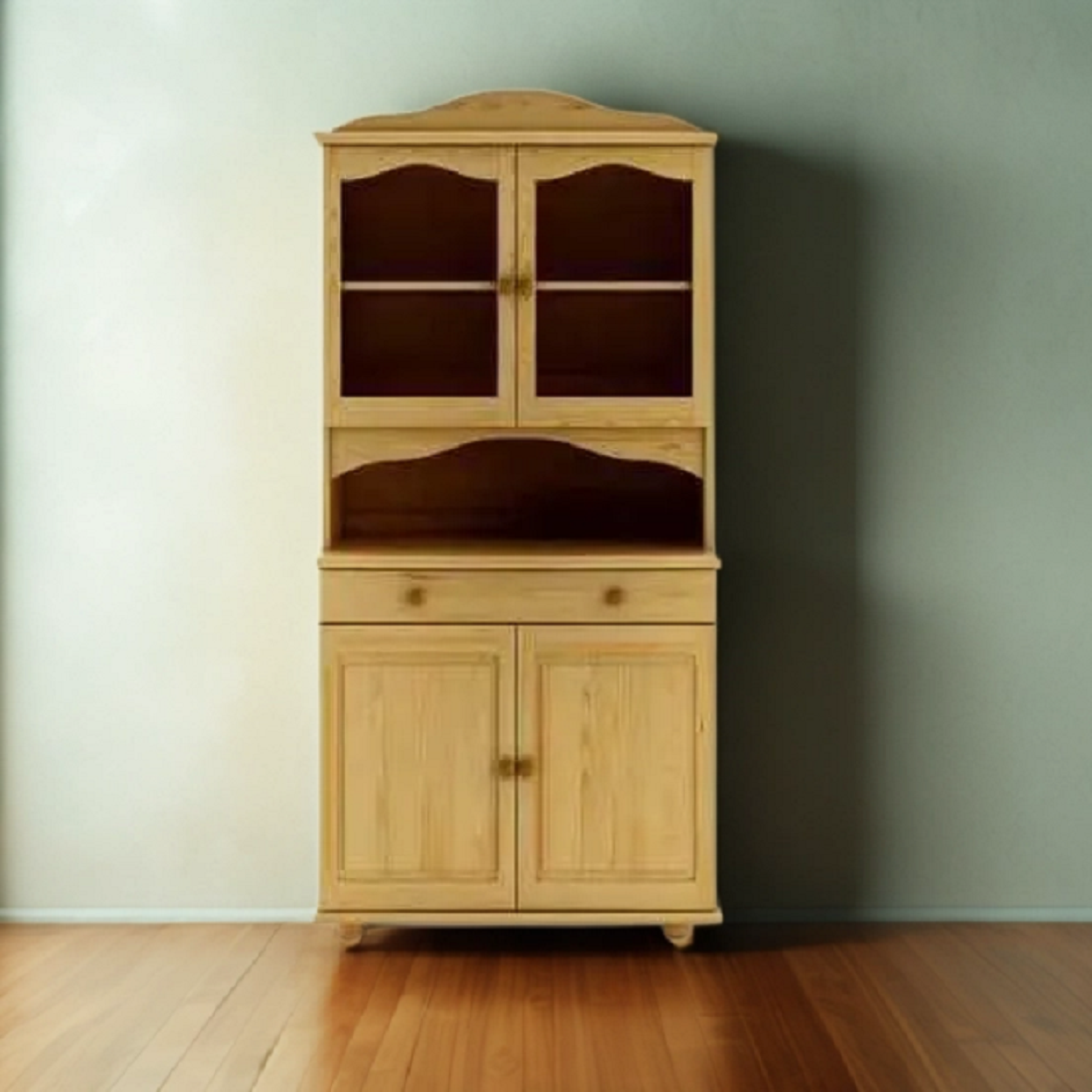 Буфет Форест Premium 2202 лак, 90х50х190, массив сосны, шариковые направляющие.