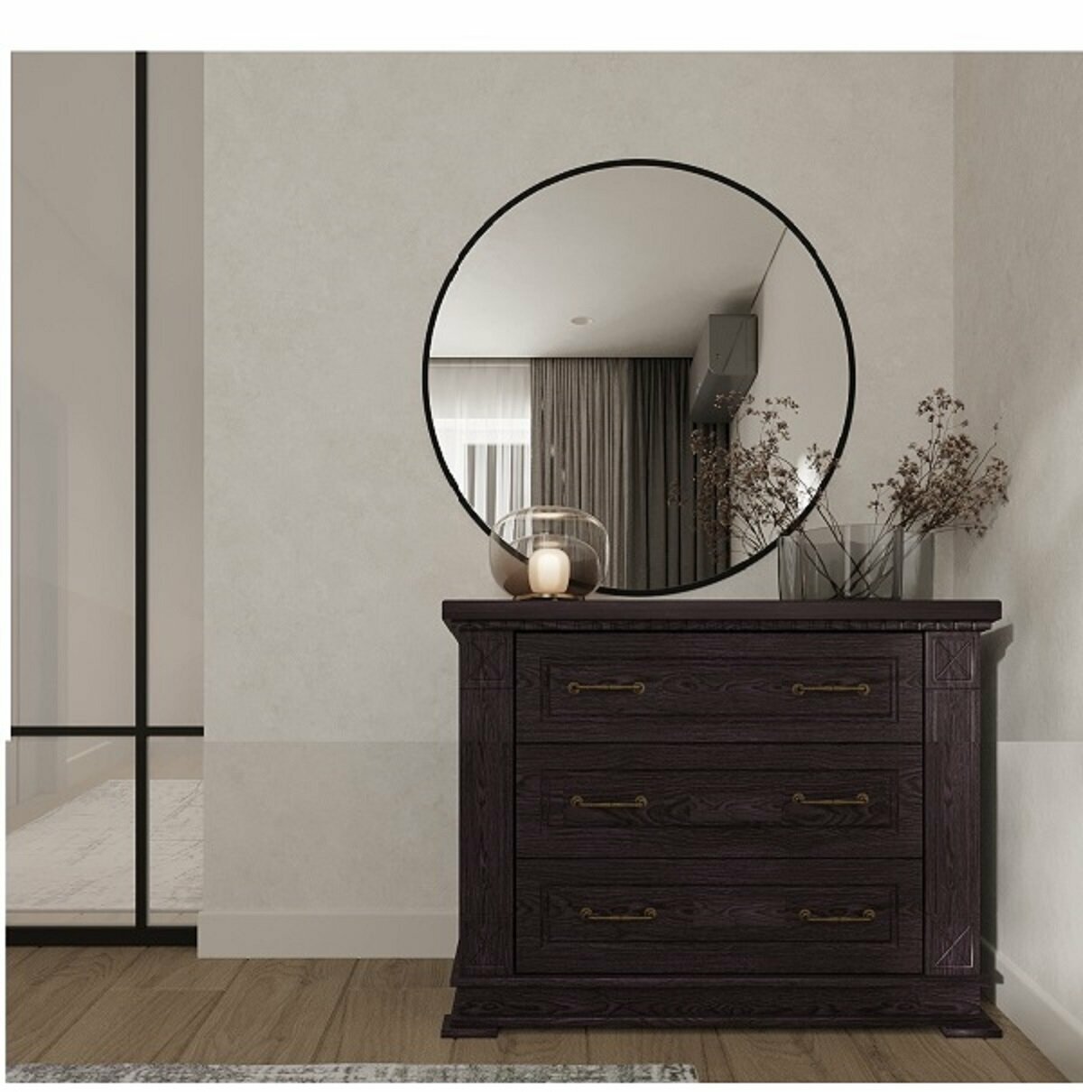 Комод "Верди PREMIUM 080", цвет венге 3, 3 ящика, массив дерева