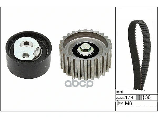 Комплект ГРМ Fiat Ducato 2.3JTD 02> Z=178x30 Ina арт. 530023210