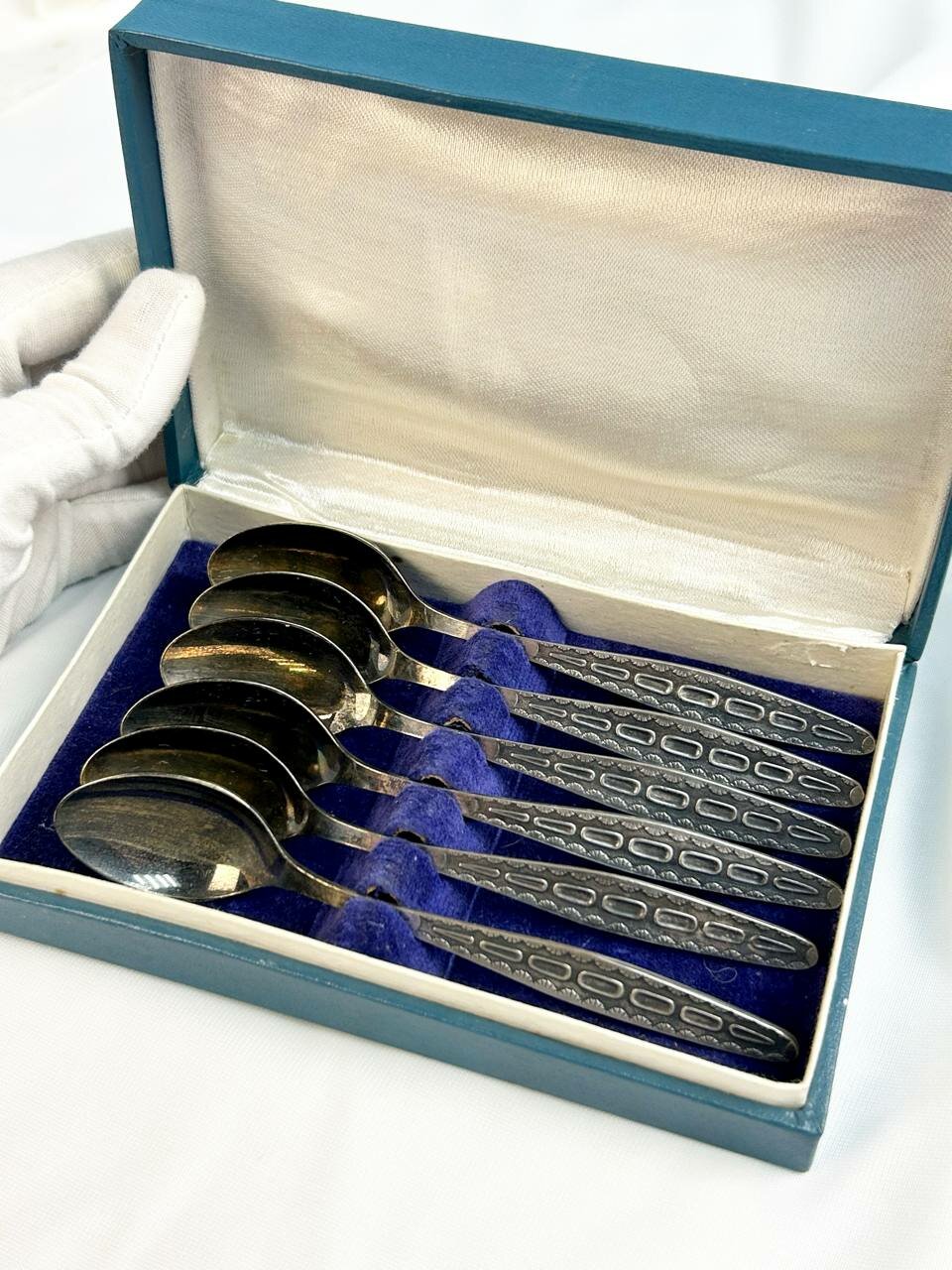 Набор чайных ложек Кольчугино мельхиор / винтаж СССР