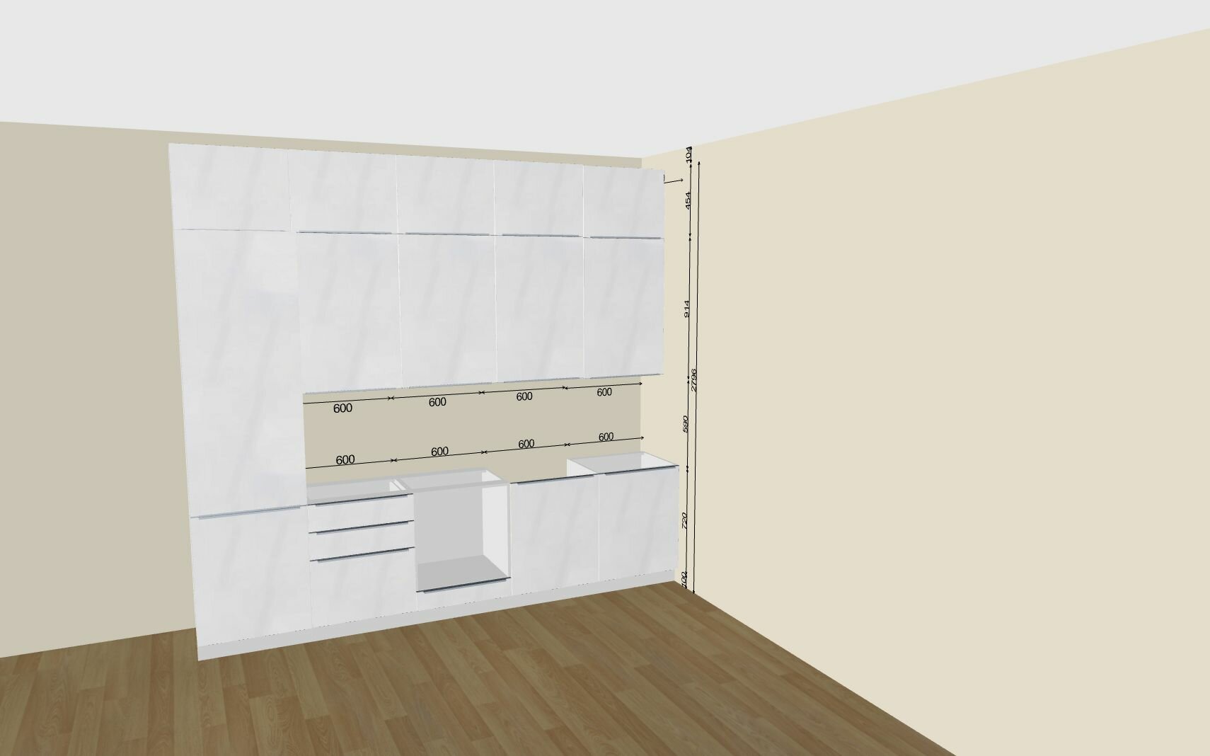 Кухонный гарнитур Глетчер Маренго Силк, 200 мм (не для заказа)