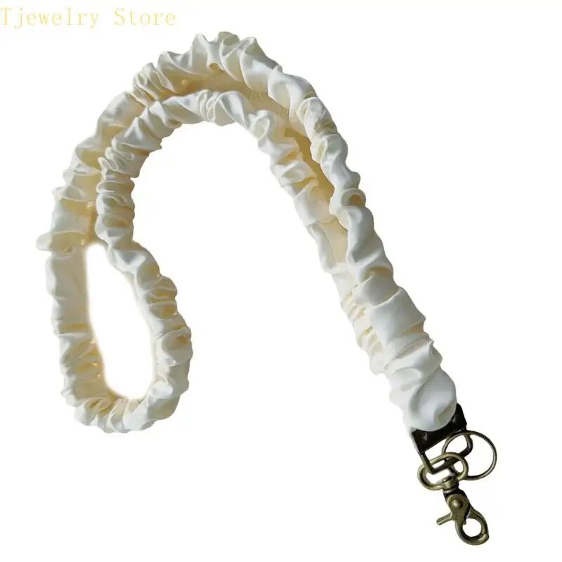 634D Sect Lanyard для держателя карт для значков Elastic Sect Lanyard для студенческих Белый, White