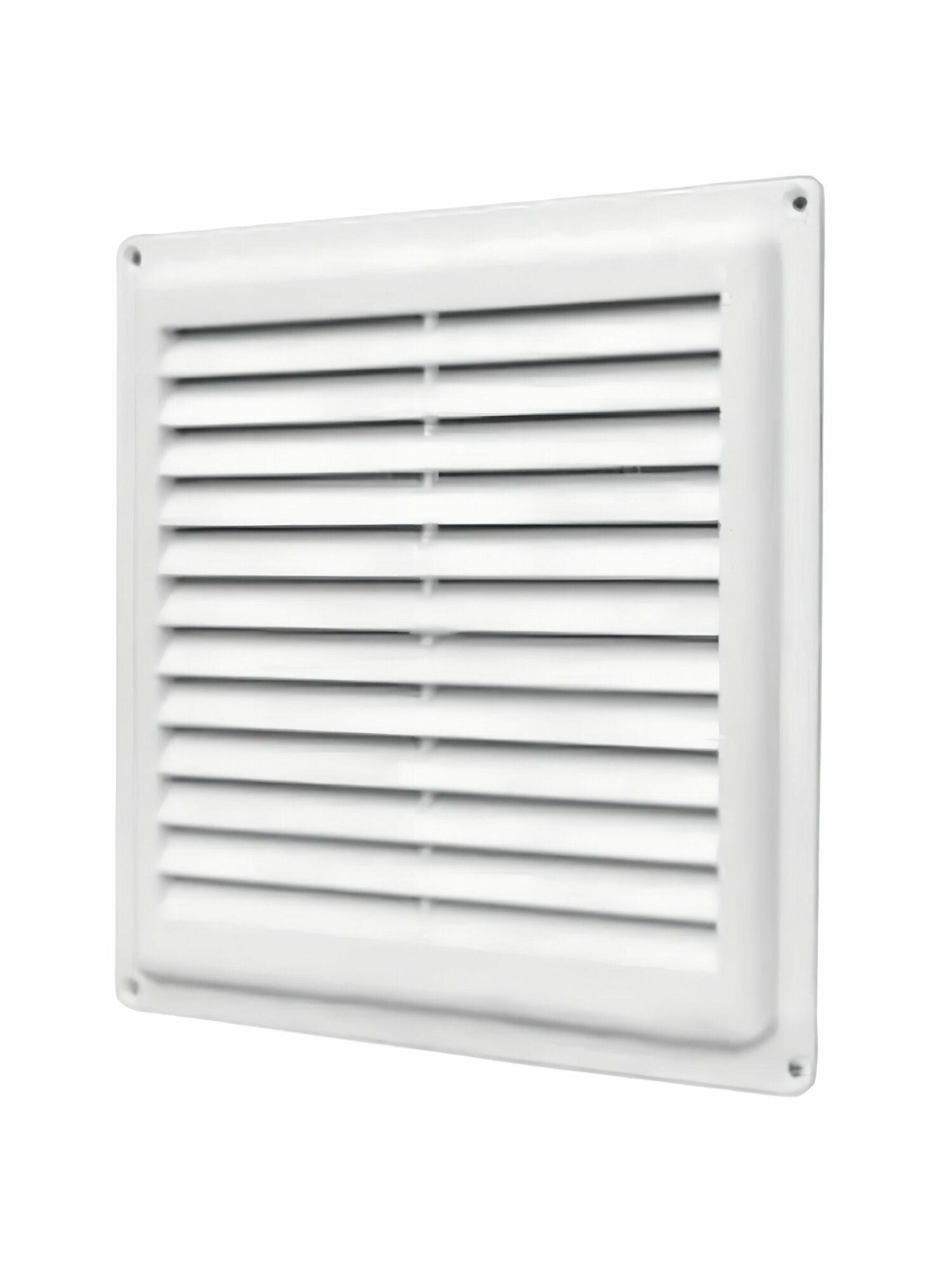 Решетка вентиляционная пластиковая Event 230х230 мм с сеткой, наклонные жалюзи, белая, для вытяжки, артикул Э2323Н