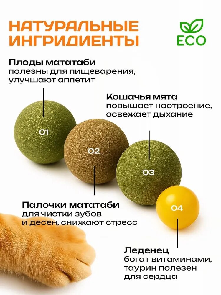 Игрушки для кошек, кошачья мята, леденец для кошек, шарик на стену(коричневый)