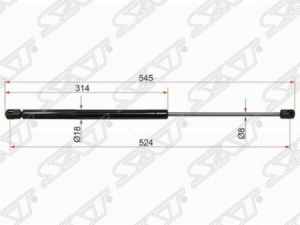 Амортизатор крышки багажника SAT ST-6R6827550A Volkswagen Polo 09-20 справа=слева
