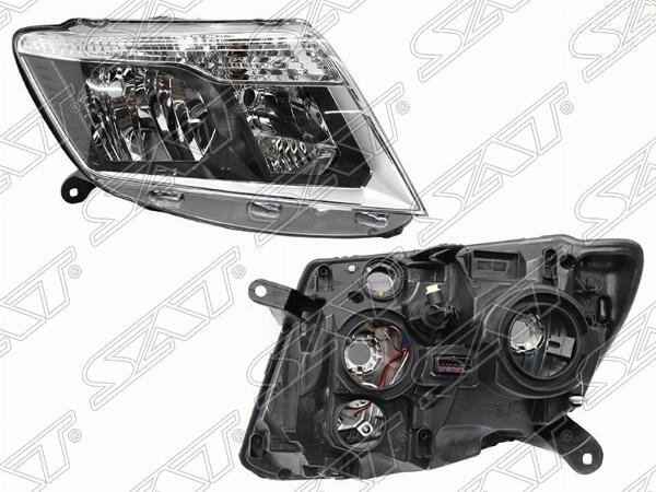 Фара SAT ST-215-11T4R Nissan Terrano 17-22 справа/ Галоген/ Ручная регулировка