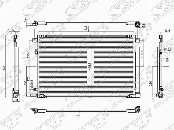 Радиатор кондиционера SAT ST-TYL7-394-0 Toyota Camry XV70 17-23 / Harrier 20-