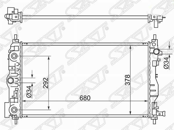 Радиатор SAT CH0006-D Chevrolet Cruze 09-15 / Daewoo Lacetti 08-11
