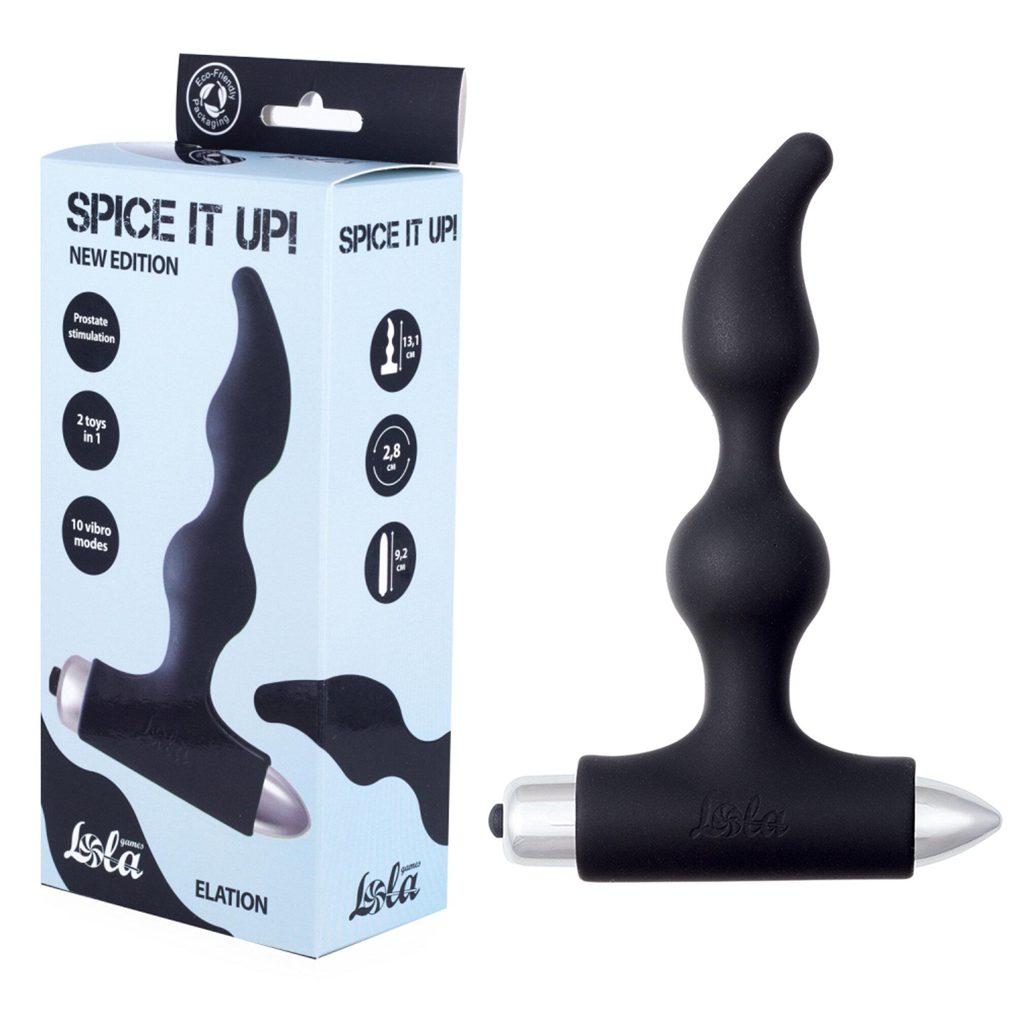 Анальная пробка с вибрацией Spice it up New Edition Elation Black (13.1, Ø 2.8 см) 8018-01lola