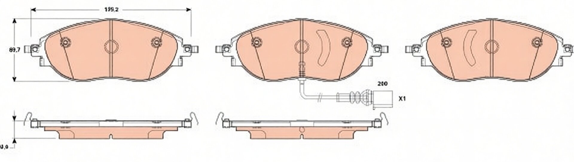 Колодки передние SKODA OCTAVIA (5E_), VW PASSAT (36_), GOLF VII GDB1918 TRW арт. GDB1918