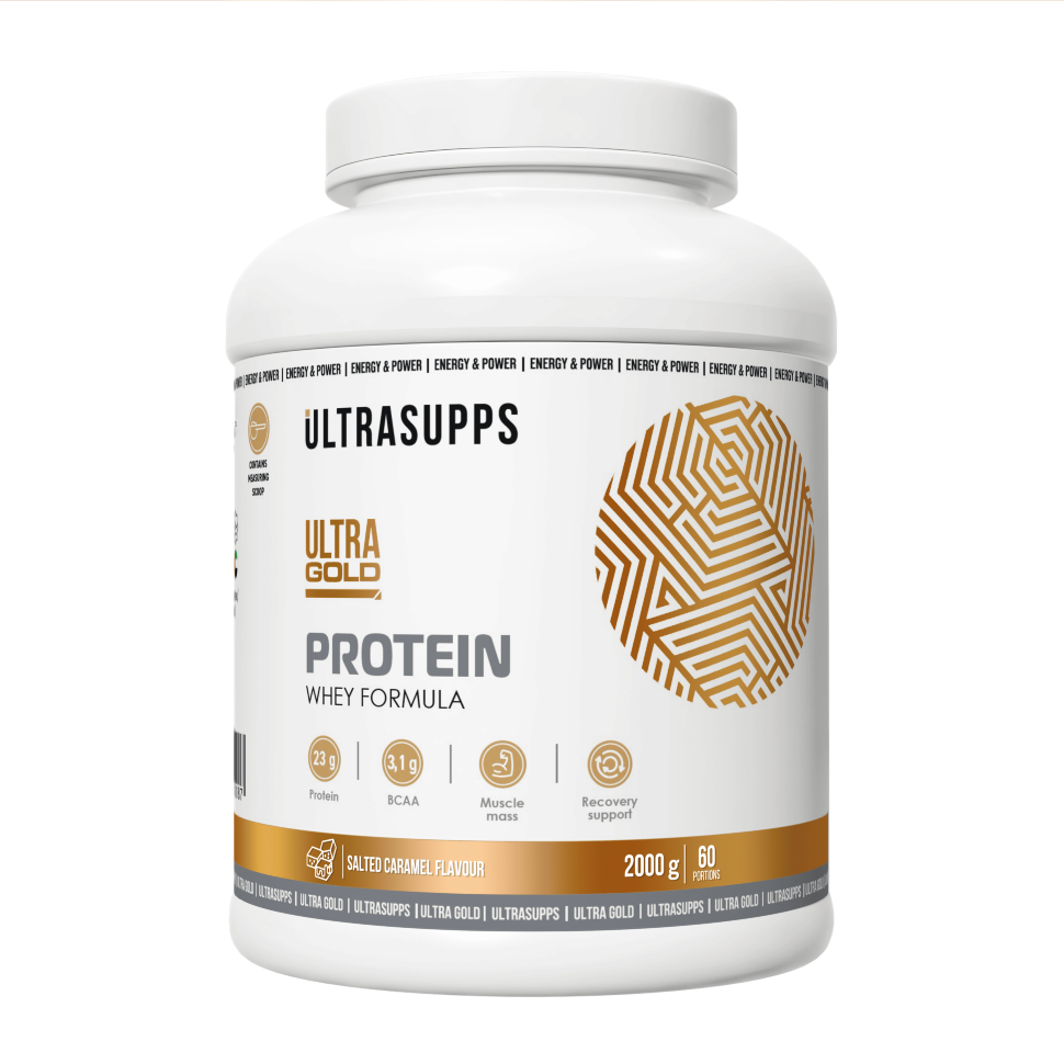 Сывороточный протеин UltraSupps Ultra Gold Protein Whey Formula - 2000 г, соленая карамель