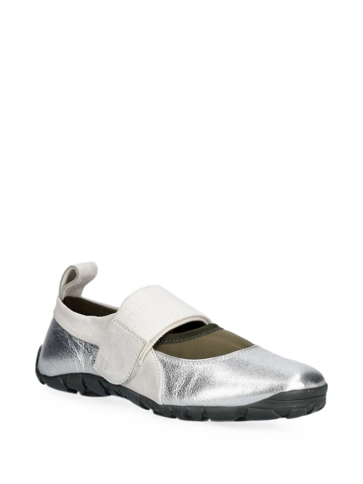Балетки Wales Bonner Metallic touch-strap ballet flats, размер 40, Silver — фото 1