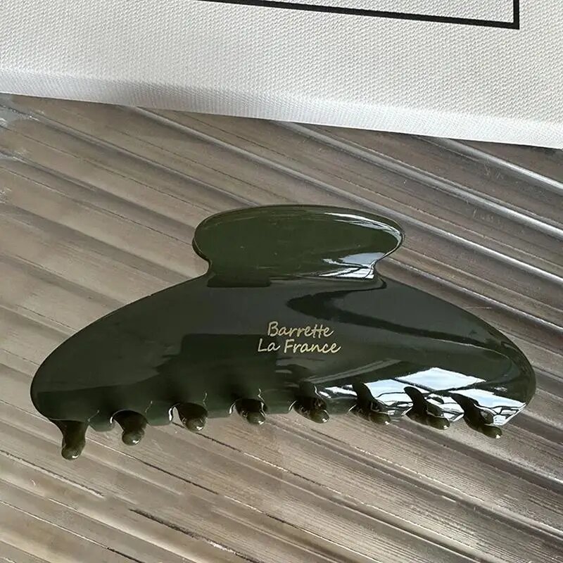 Большая заколка-краб ретро из ацетата для женщин Зеленый, Rear green