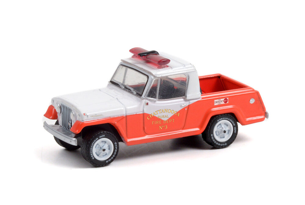 Jeep jeepster commando chattanooga rural fire department NO.3 1967 / джип сельская пожарная служба (длина модели 6-10 см)