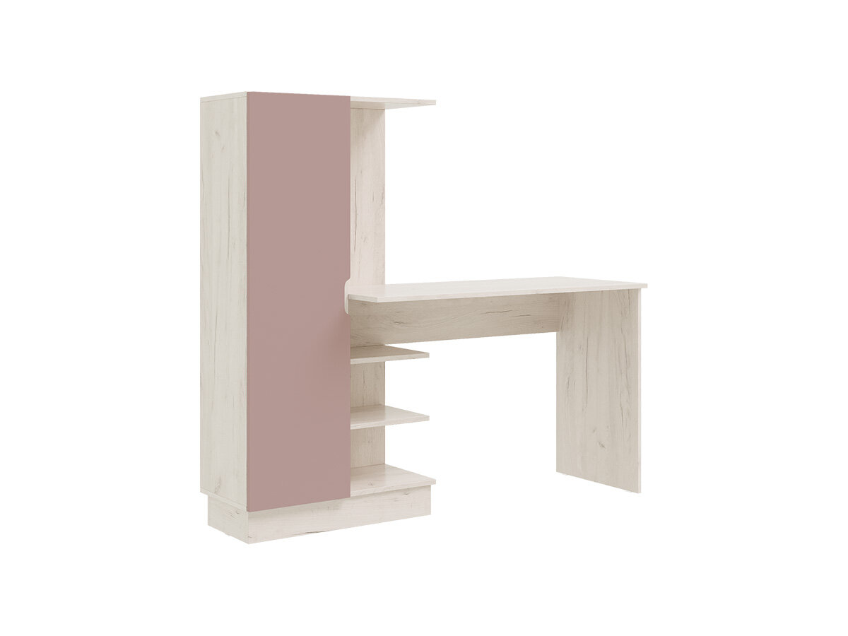 Компьютерный стол Юниор-4 (Шарли Pink/Дуб Крафт Белый), МИФ