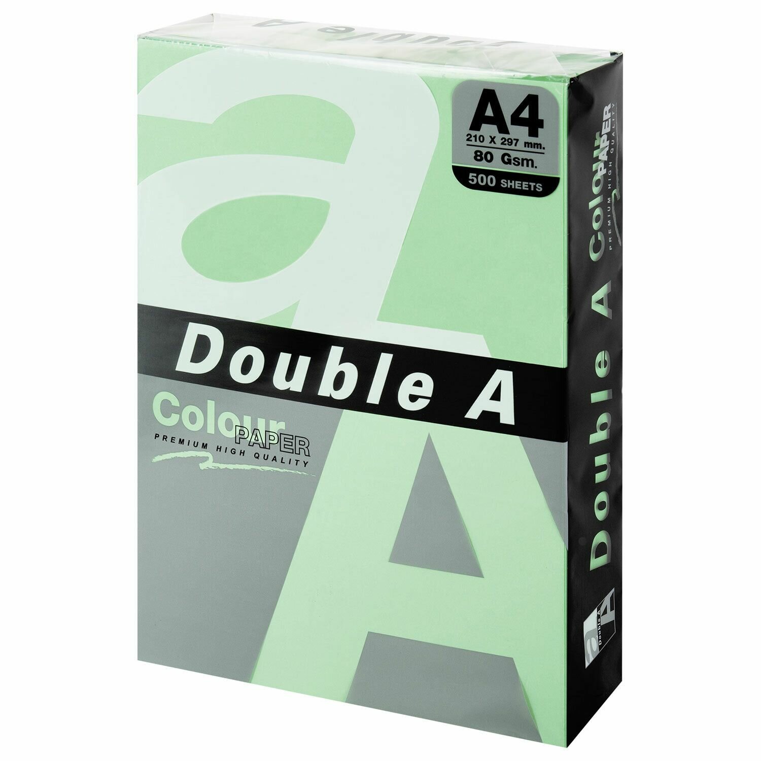 Цветная бумага Double A А4, 80 г/м2, 500 листов, пастель, светло-зеленая