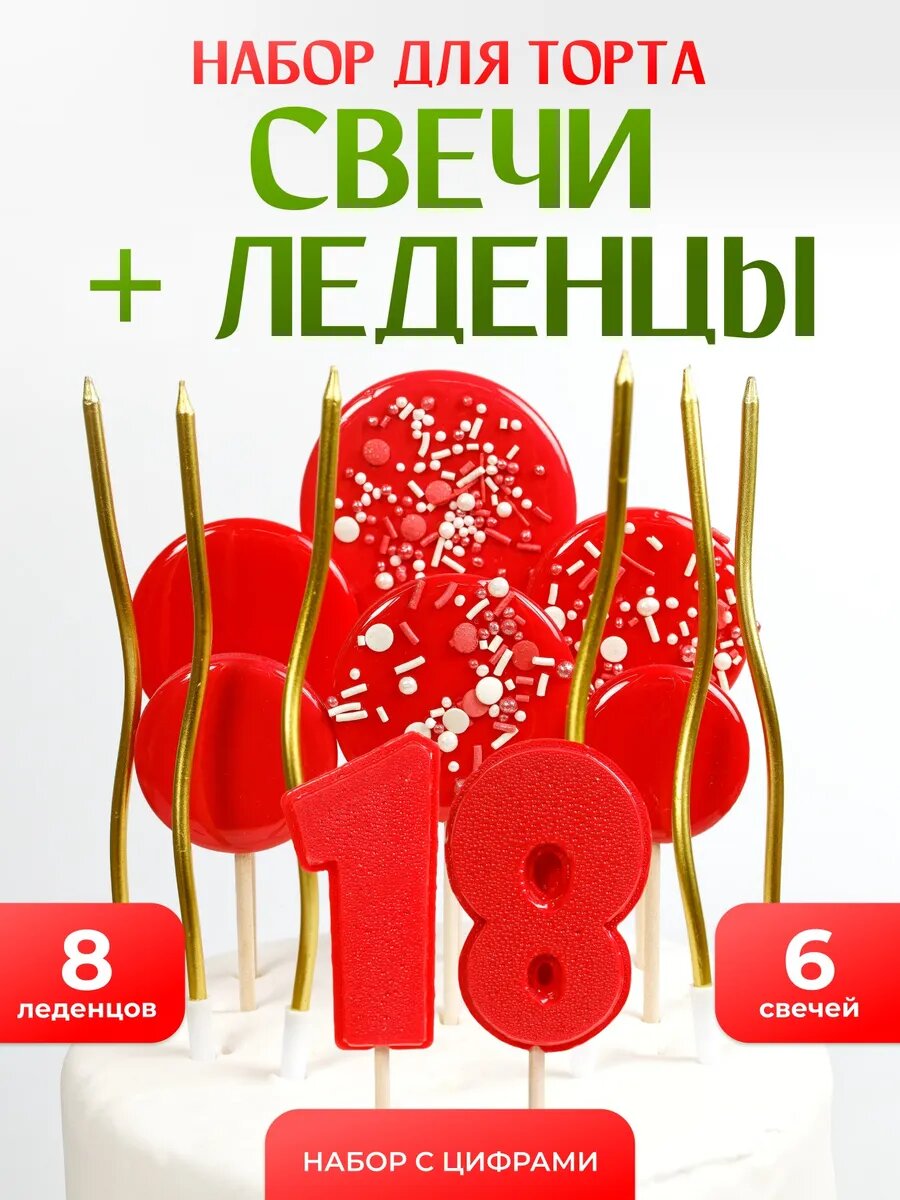 Свечи для торта. Цифра 18