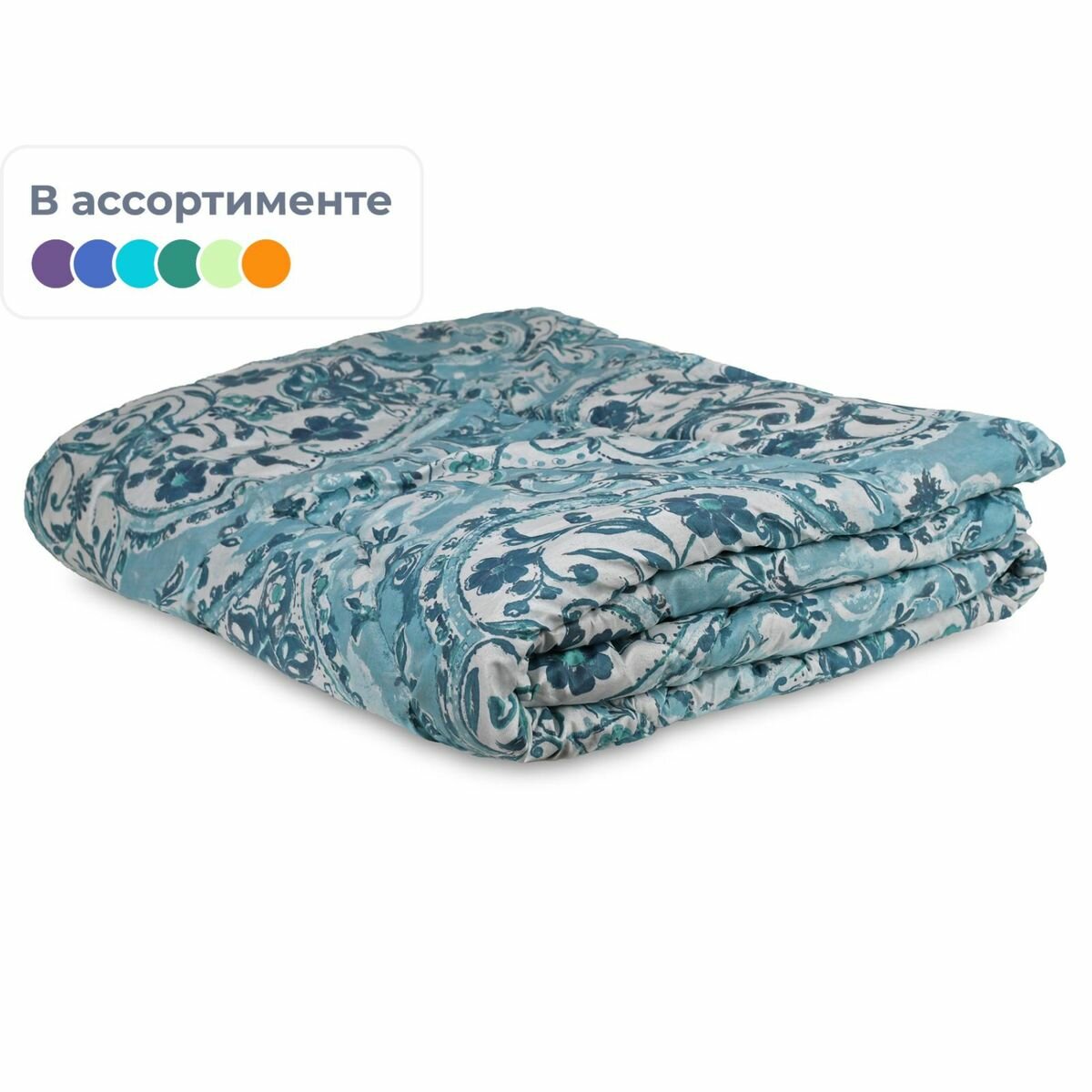 Одеяло 140х205 эконом микрофибра цветная/файбер, ассорти (1230587)