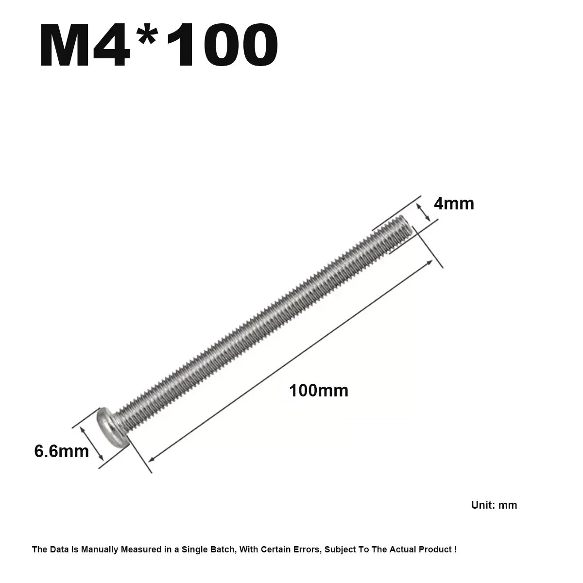 Винт для скрытой коробки 86, M4, нержавеющая сталь 304 M4X100 10pcs