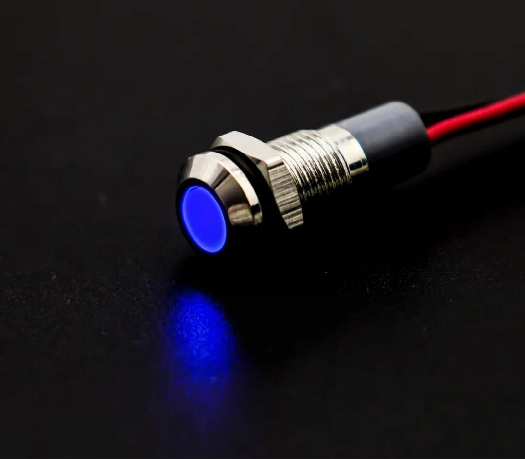 Индикаторный светодиод синий на 220v (6мм)