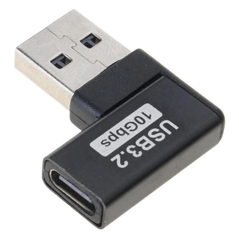 90-градусный USB 3.0 «папа» на «мама» типа C, левый и правый угловой разъем адаптера D