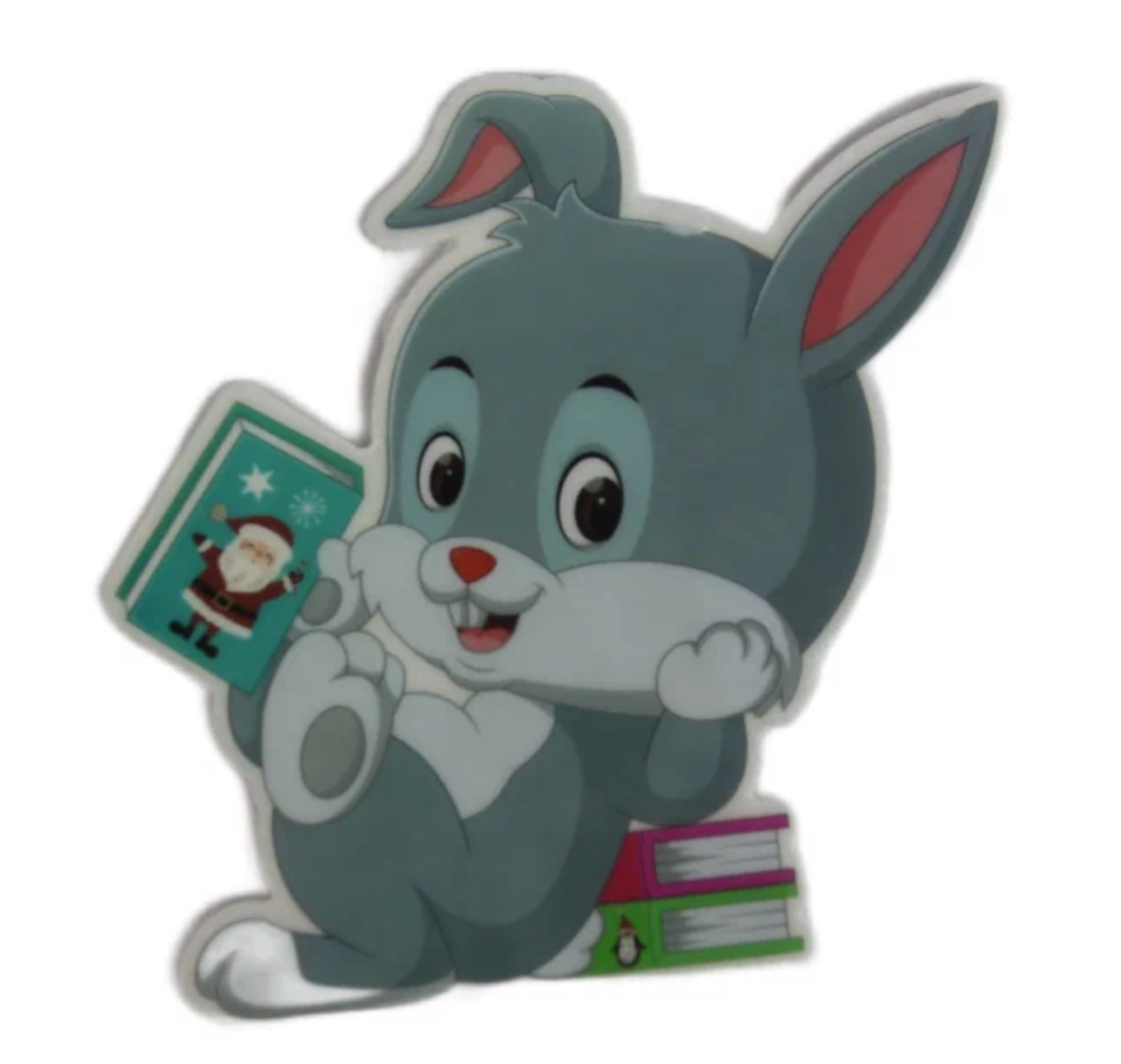 Наклейка на окно "Кролик с книжкой", силиконовая, влагозащитная, размер: 15x15 см