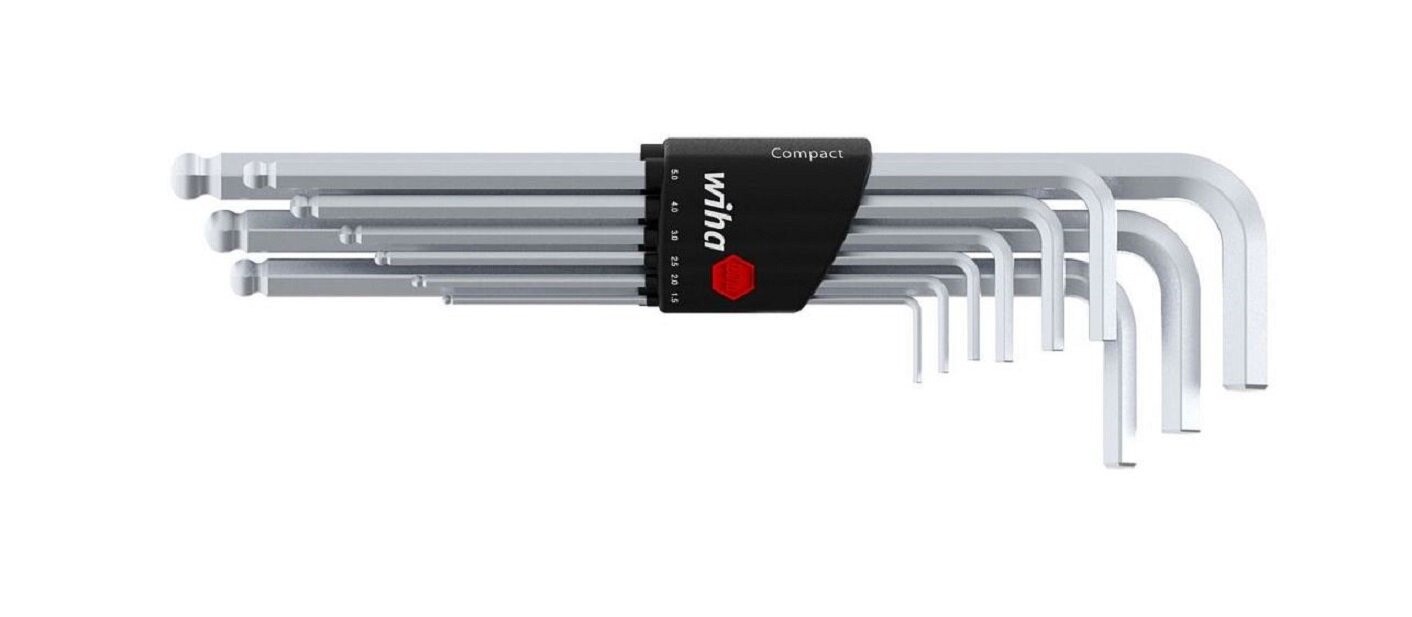 Набор штифтовых ключей со сферической головкой HEX в держателе Compact 369H9 9 предметов 01418 WIHA