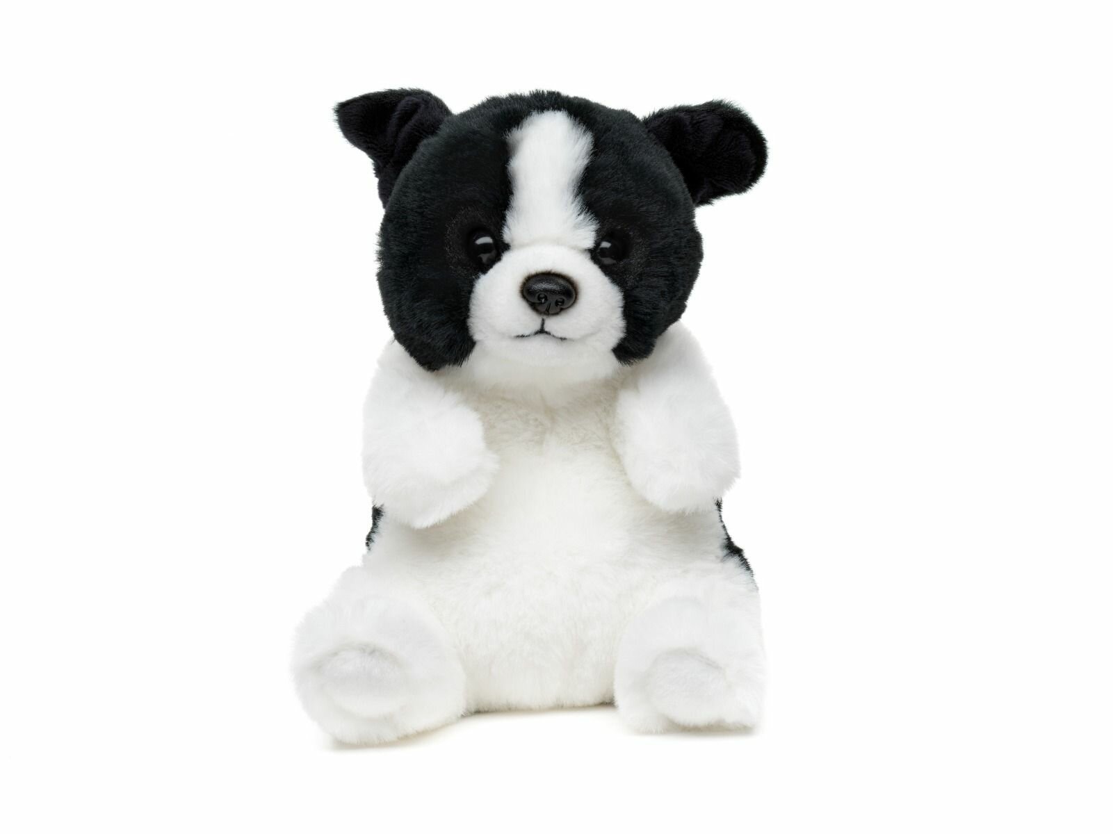 Мягкая игрушка LEOSCO Щенок Бодер-колли сидящая 17 см, в стиле Kawaii