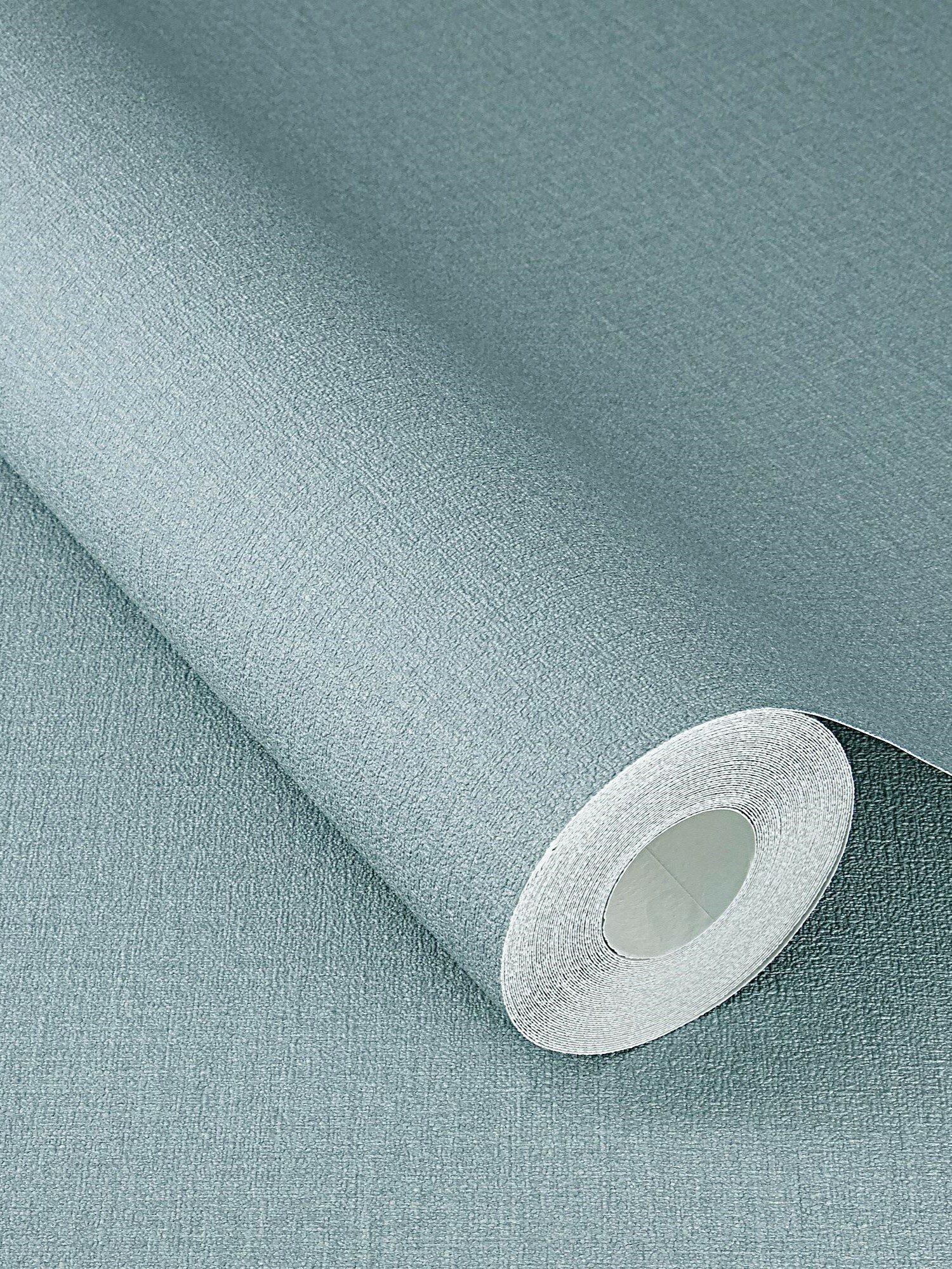 Обои с эффектом окрашенных стен Раш (Rasch) ширина 1.06, плотные матовые однотонные сине-зеленые