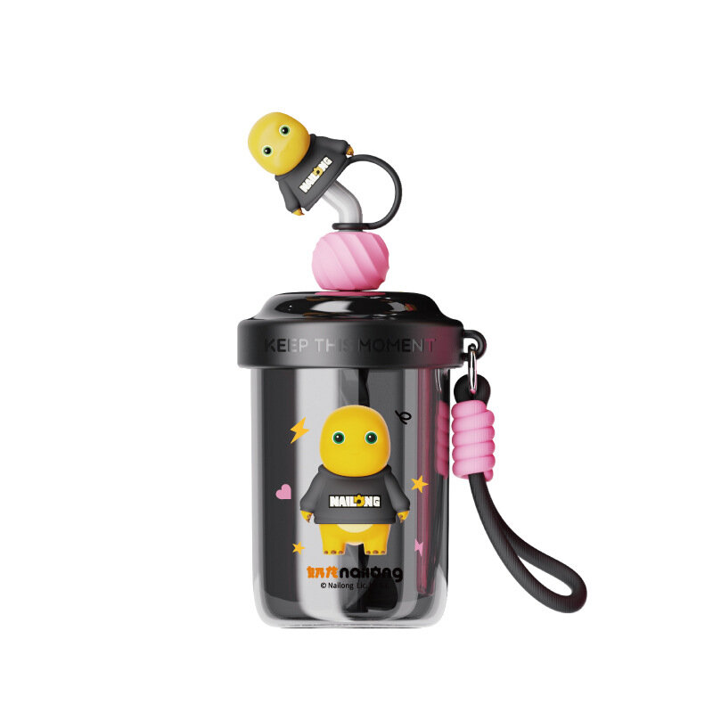 Детская чашка для воды Nailon tritan для девочек-студенток, симпатичная летняя переносная чашка с соломинкой для помешивания, чайник