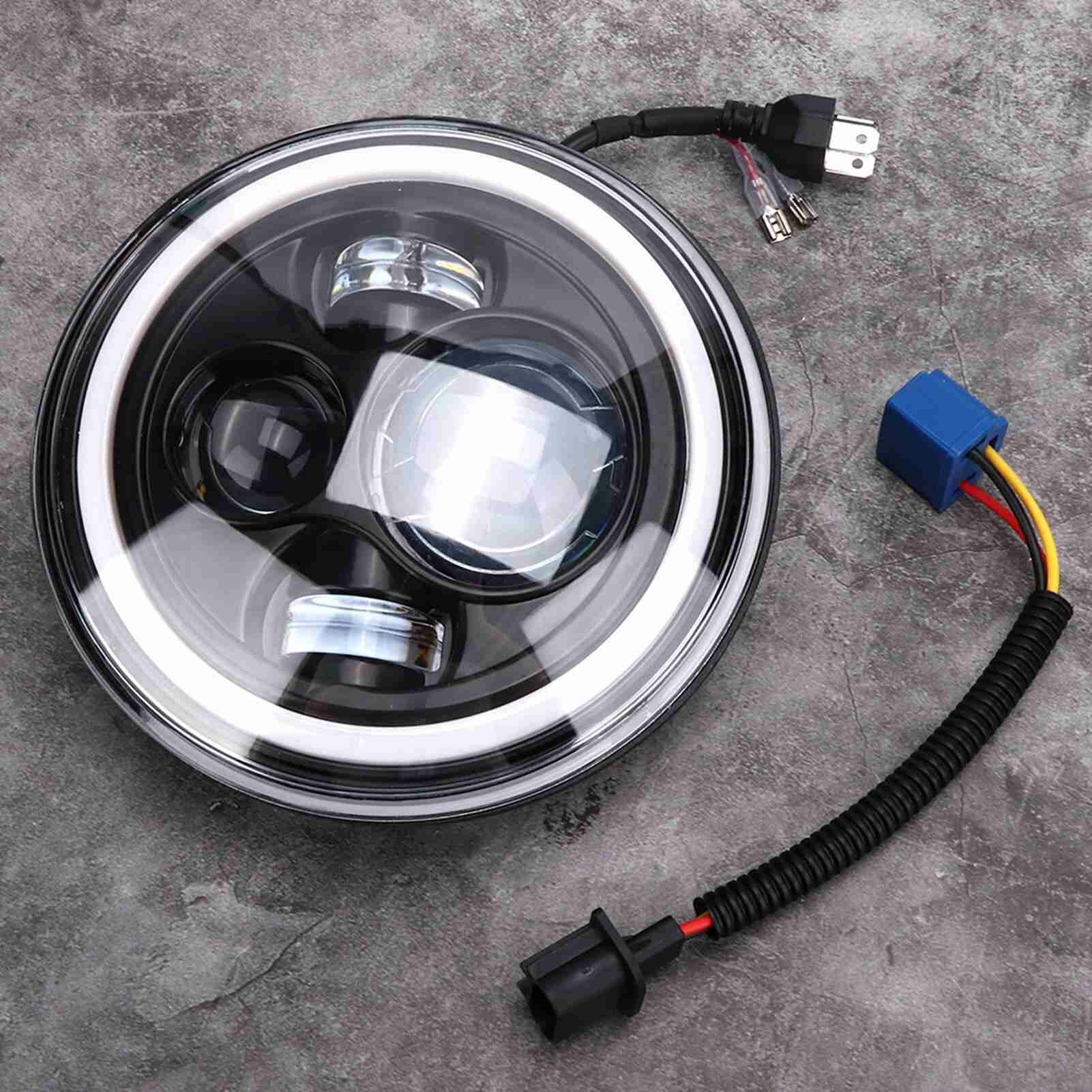 7-дюймовые круглые светодиодные фары Halo Angle Eyes, дневные ходовые огни, указатель поворота