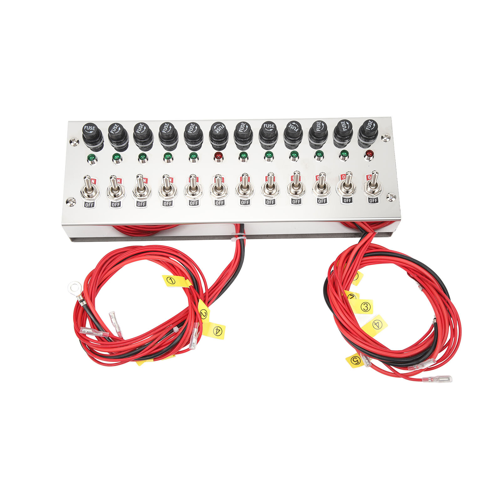 Панель переключателей 12 gang, DC12-24V, тумблеры, для авто/лодок