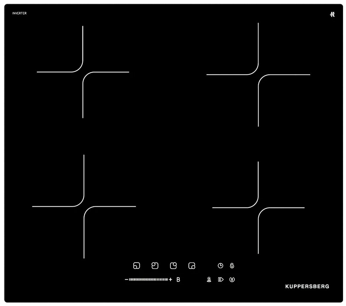 Электрическая варочная панель Kuppersberg ICI 607 59 см, 4 конфорки стеклокерамика, черный