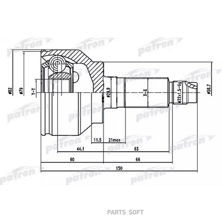 ШРУС наружный 28x58.5x24 MAZDA 3 BK BL 03-, MAZDA 5 CR 05-10 PATRON PCV1529 | цена за 1 шт