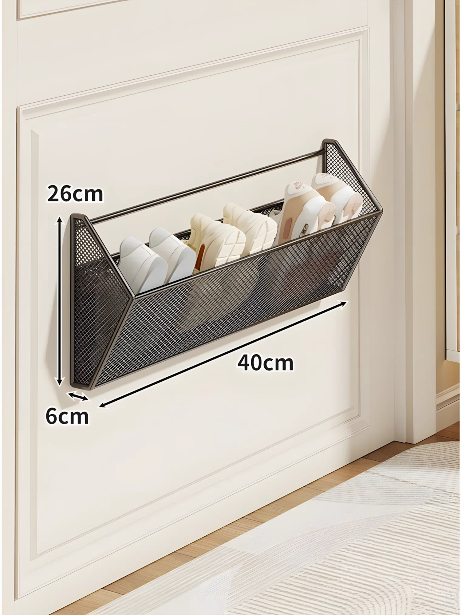 IKEA Обувница, Металл, Бесшовный крючок, настенная, Влагостойкая обувница, 40х6х26 см