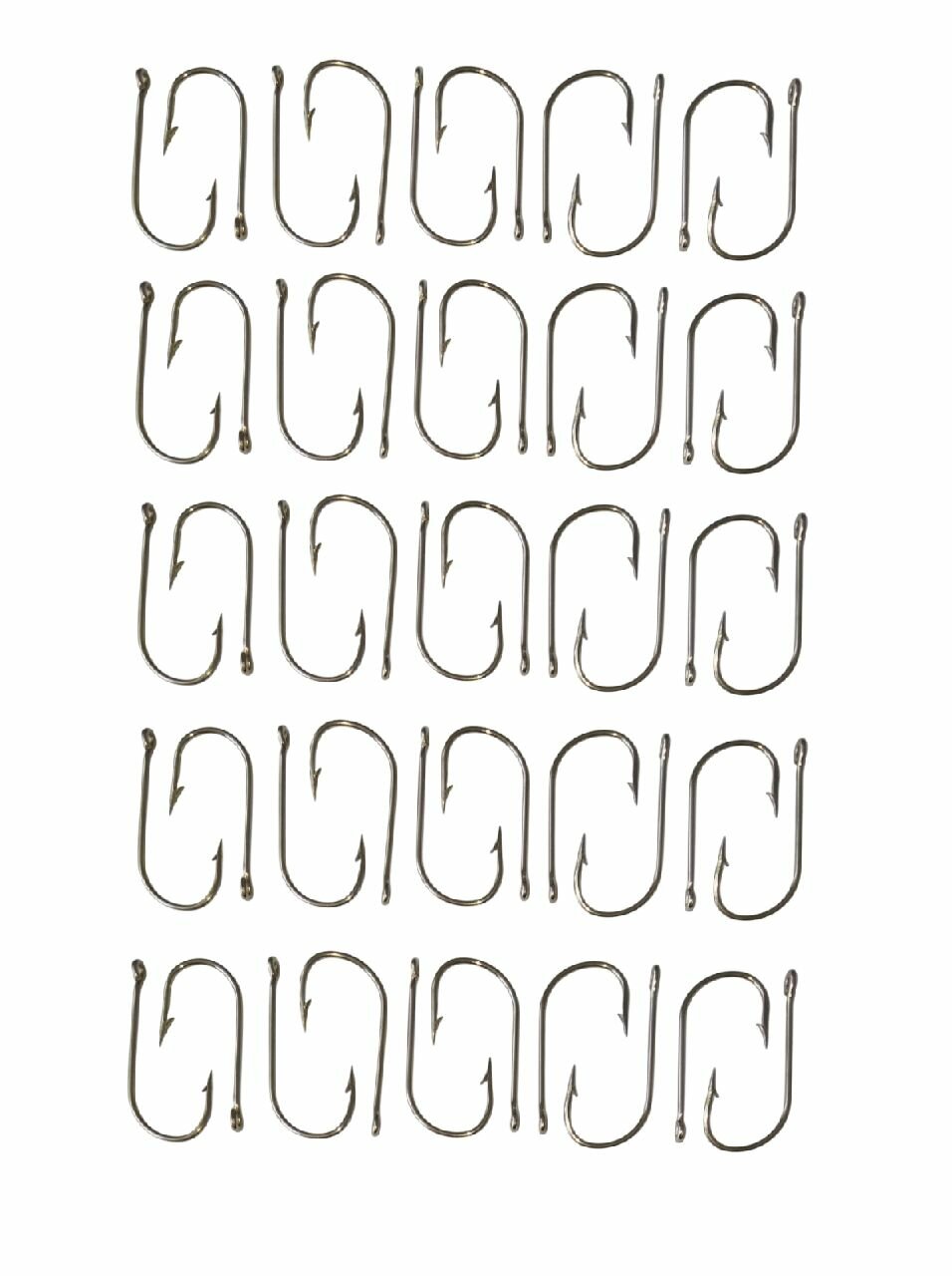 Крючки рыболовные никелированные 10х10х25-0,9 (кольцо) - 50 крючков