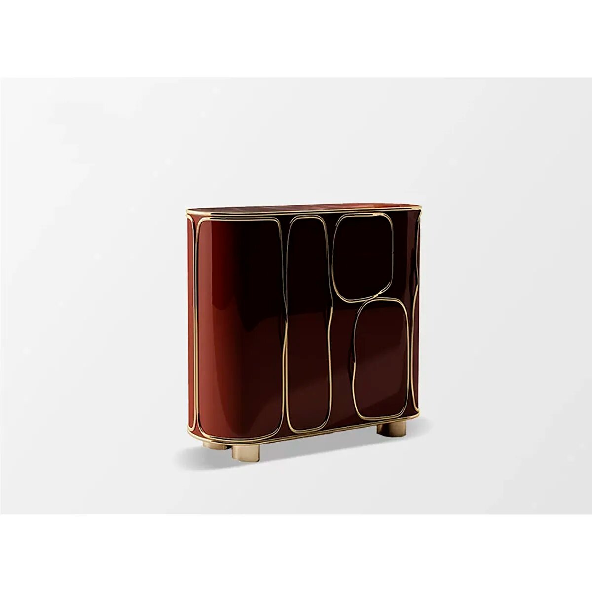 Шкаф буфет для столовой из цельного дерева Arianne (цвет винный красный 100*43*80 см)