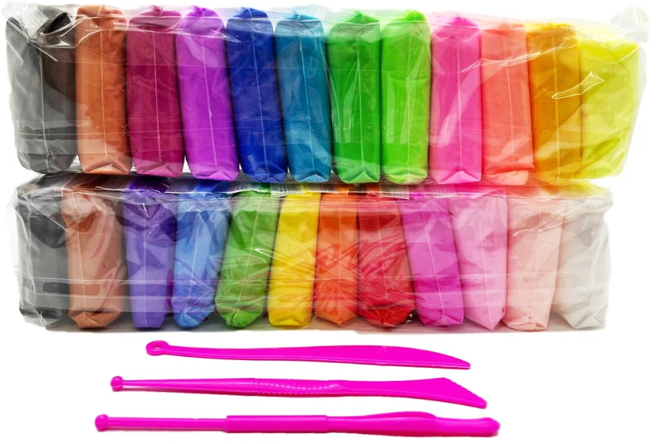 Воздушный пластилин, Супер легкая глина/Super light clay 24 цвета для лепки