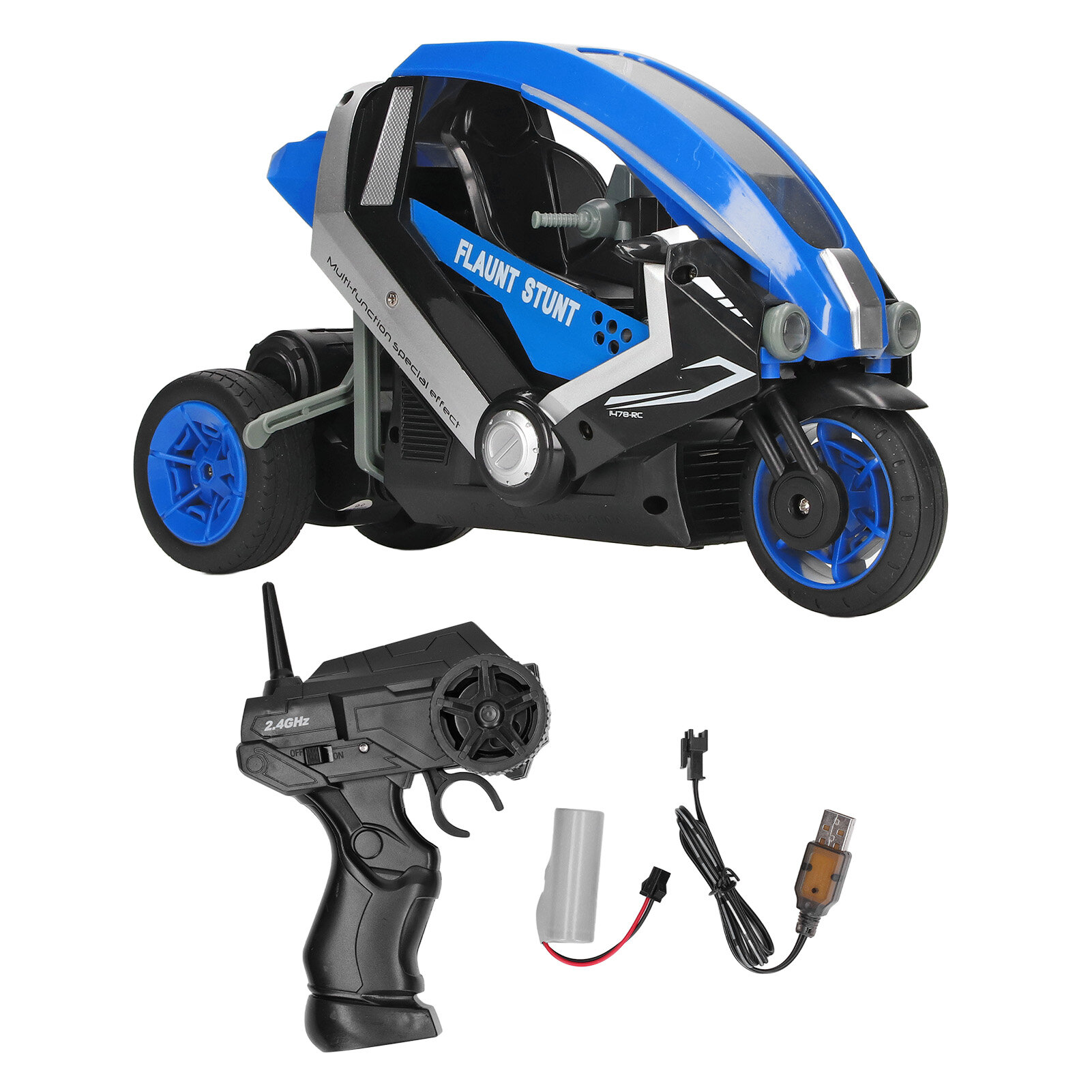 1: 8 RIF Drift Motorcycle High Speed 3 -й колесный дистанционное управление мотоцикл для детей на открытом воздухе Blue