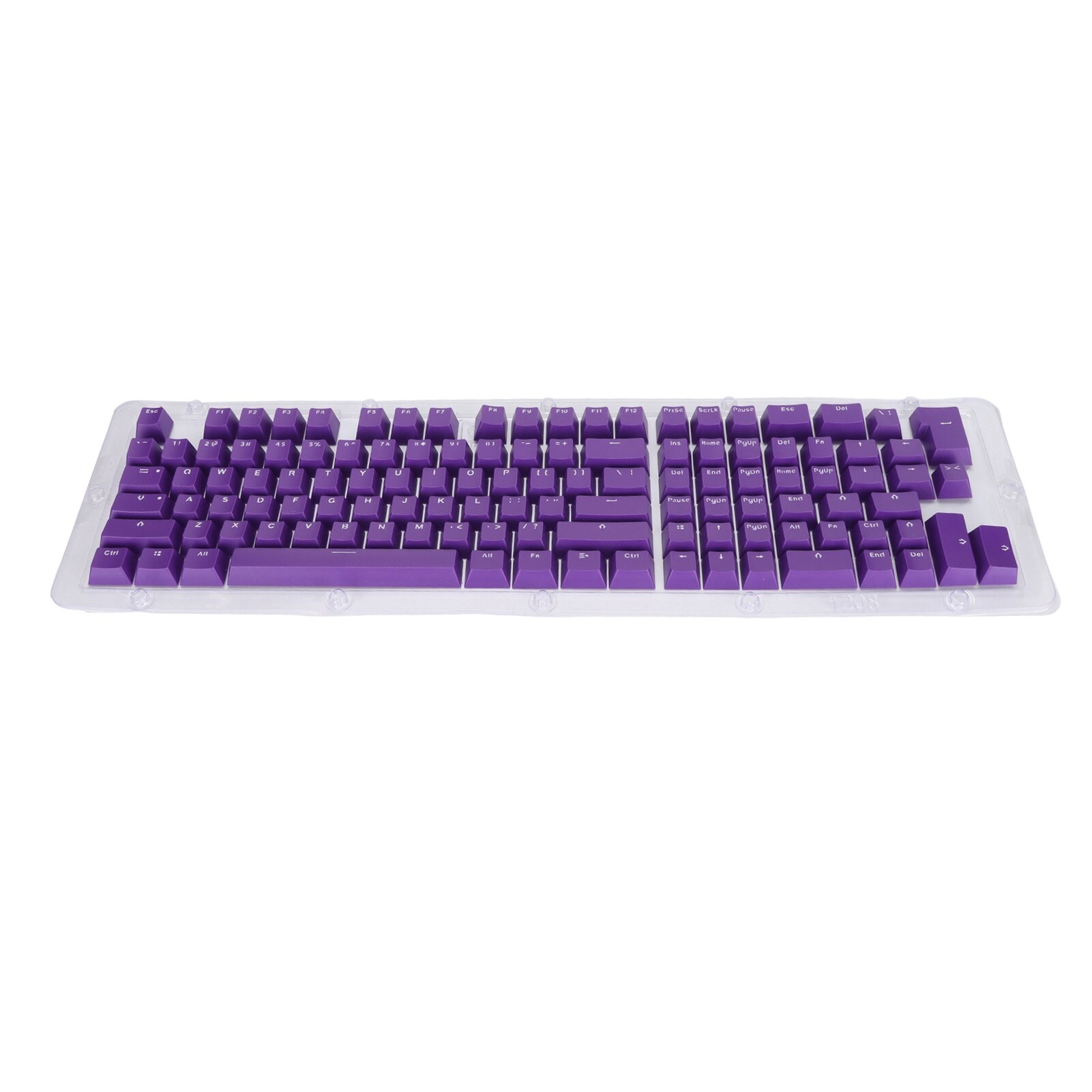 117 клавиш, высота OEM, двухцветные колпачки клавиш, ПБТ, двойная литьевая сублимационная печать, непрозрачные, совместимые с клавиатурой 61, 64, 68, 71, 78, 82, 84, 87 клавиш, фиолетовые, белые буквы