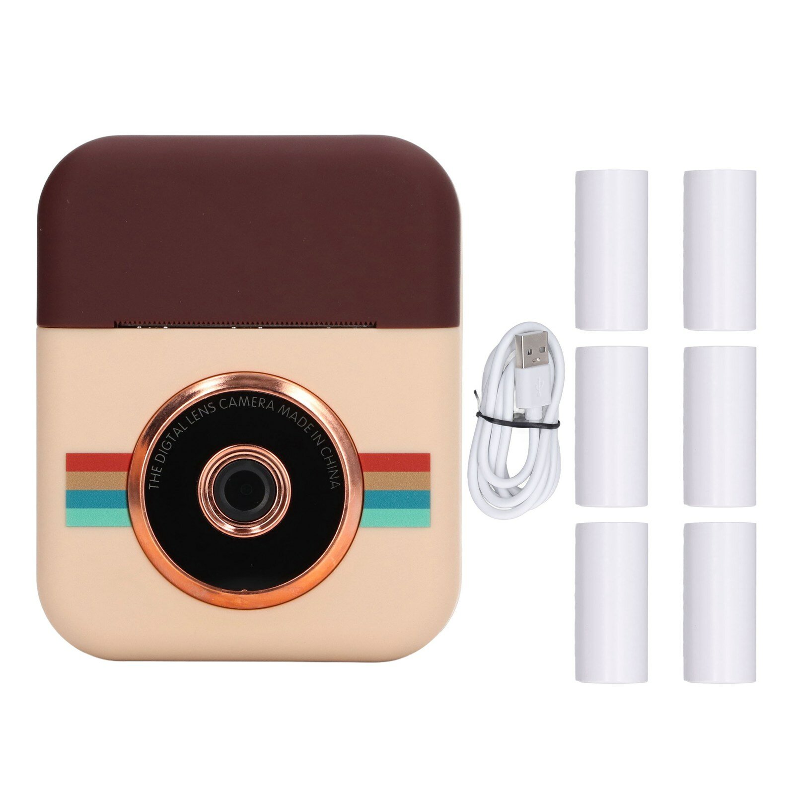 2,4-дюймовая детская цифровая камера мгновенной печати с 1080P фото и видео, защита для глаз, HD, 6 рулонов бумаги