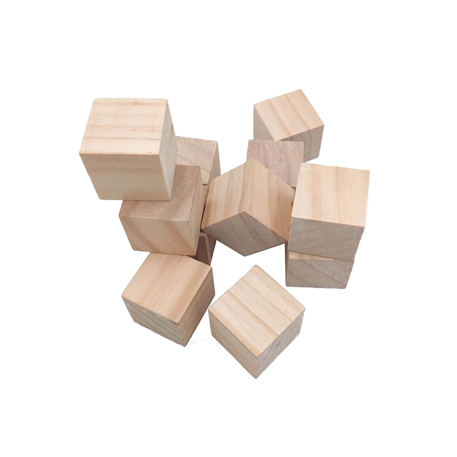 ДВА дерева Необработанные деревянные блоки 15 мм Упаковка из 50 маленьких деревянных кубиков для изготовления поделок с помощью лазерного гравера и гравировки домашнего декора своими руками