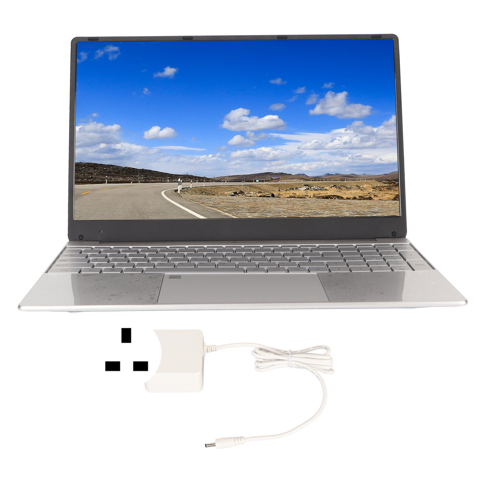 15,6 -дюймовый ноутбук для Win 11 с отпечатками пальцев клавиатура 2K IPS Screenbook Notebook ПК серебро