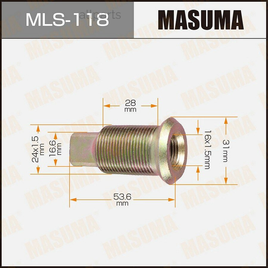 MASUMA MLS-118 футорка колесная! M24x1.5/M16x1.5\ Toyota Dyna
