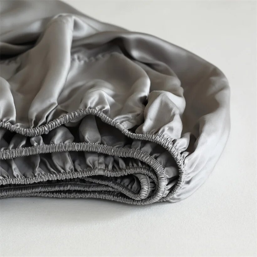 Простыни из шелка 23 мм Mulberry Silk Серый, 180x200x30cm, Elegant Gray