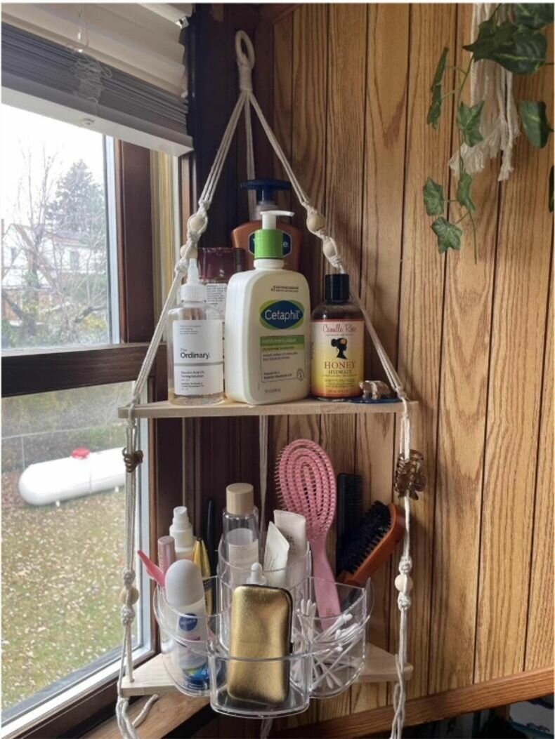 Эко-полка бохо из хлопкового шнура для интерьера