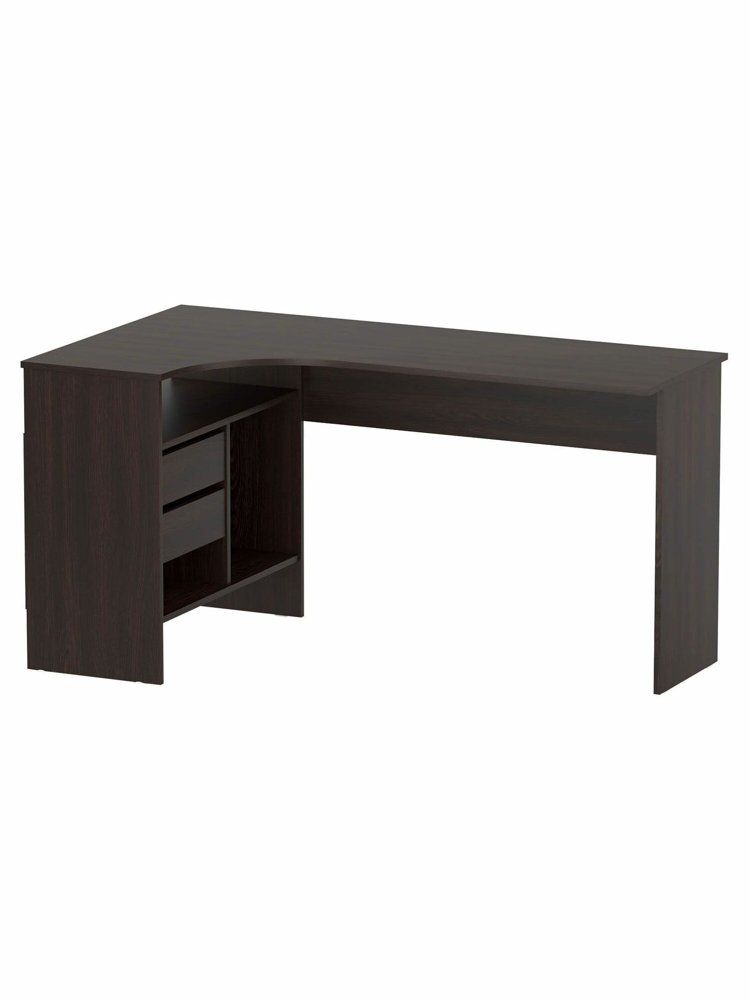 Компьютерный, письменный стол Бруклин угловой, с ящиками, 145х81х74 см, Венге, Левый